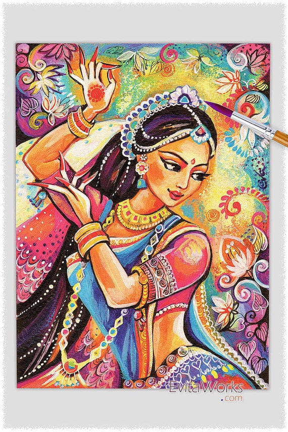 Indian Woman Dancing Painting