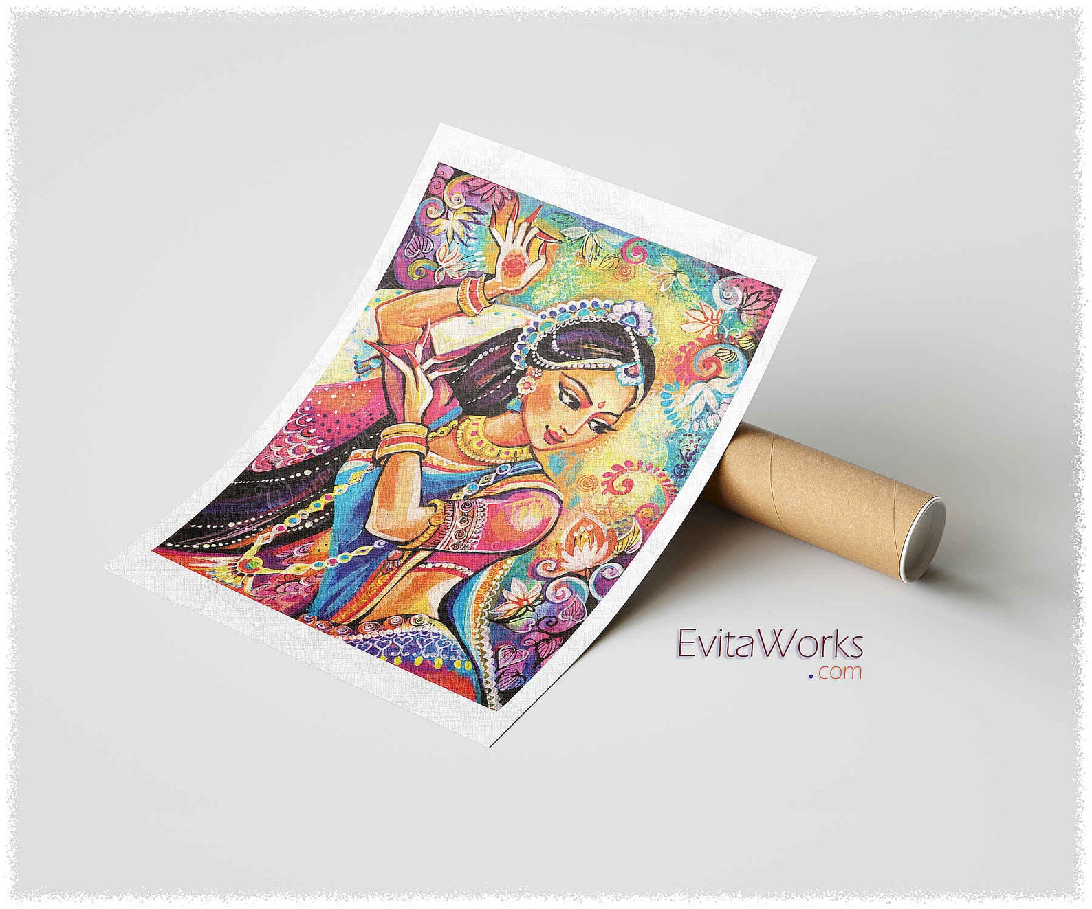 Indian Dancer Woman Artwork Henna Tattoo Mudra Hands - Etsy