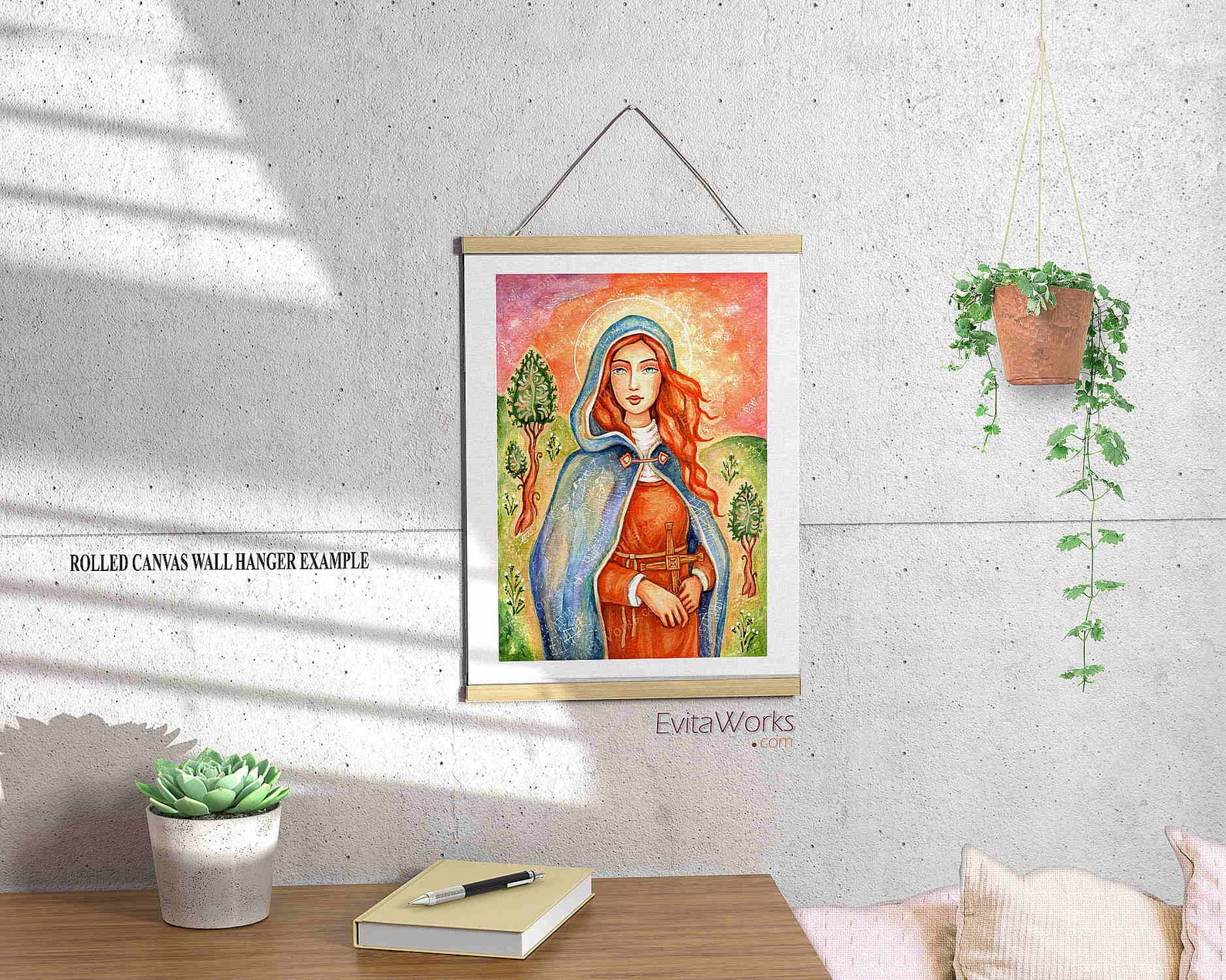 Saint Brigid of Ireland Artwork, Modern Christian Art Wall Decor - Etsy