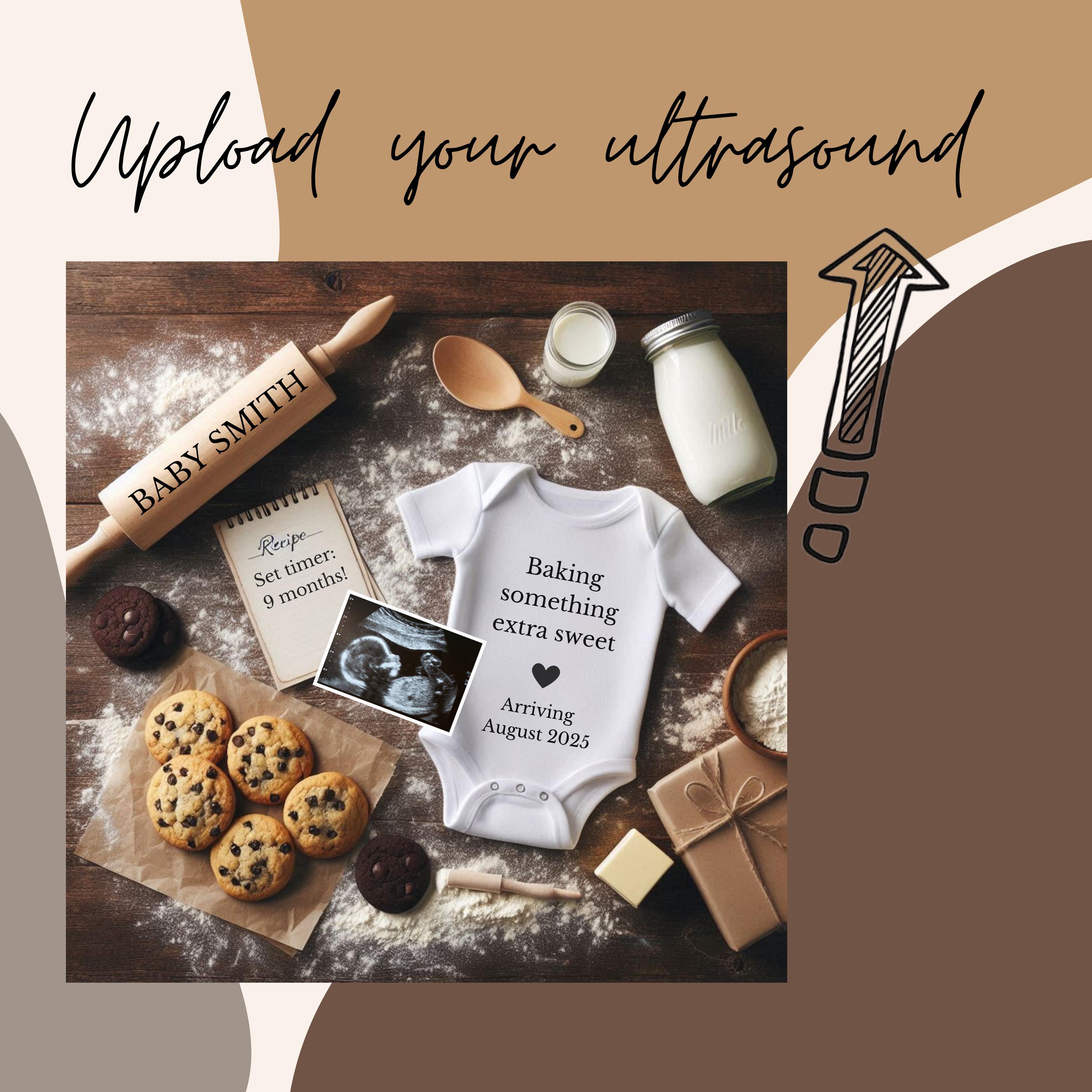 Baking Something Sweet Cookies Pregnancy Announcement Digital Template ...
