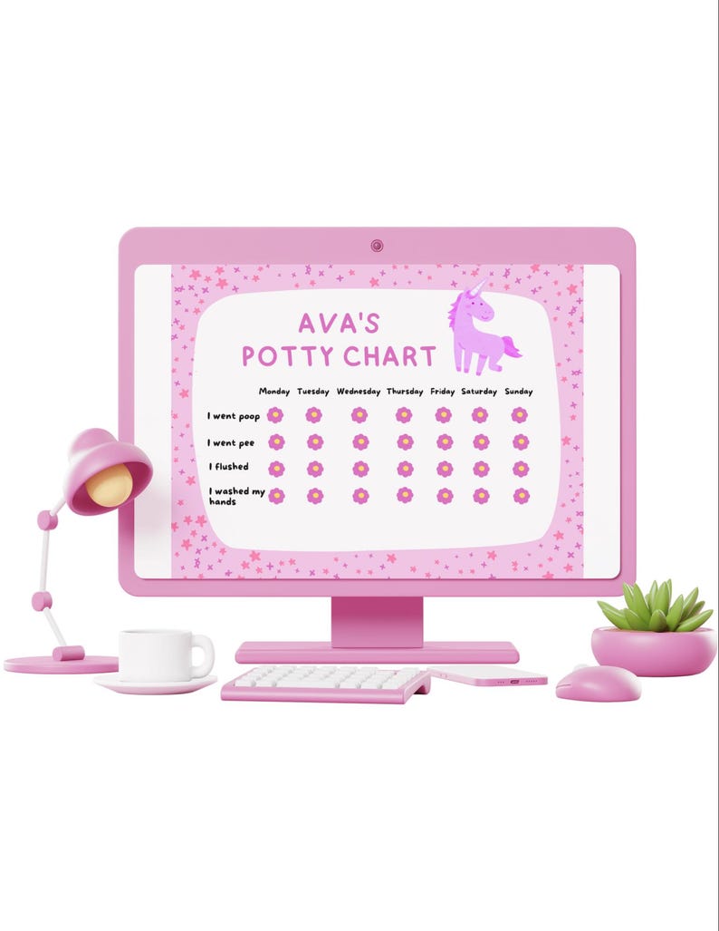 Potty Training Chart & Flash Cards for Toddlers | Unicorn Reward ...