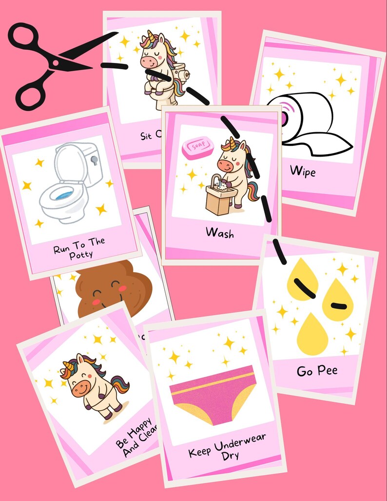 Potty Training Chart & Flash Cards for Toddlers | Unicorn Reward ...