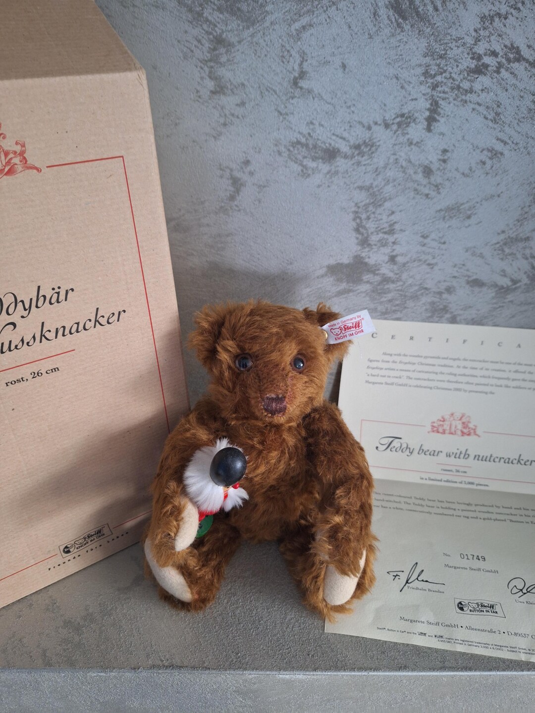 Steiff Teddy Nutcracker With Certificate and Box (037955) - Etsy