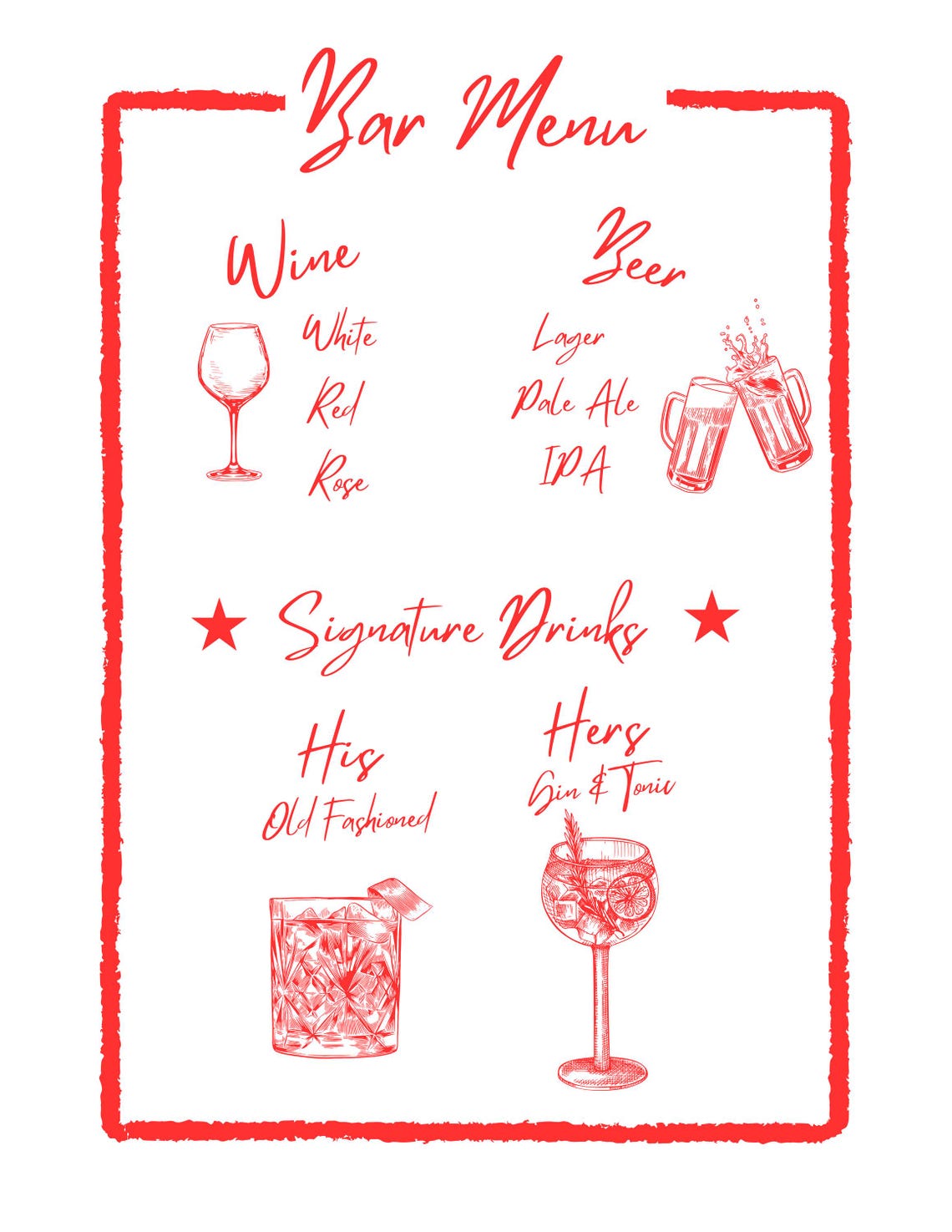 Red Italian Bar Sign - Etsy