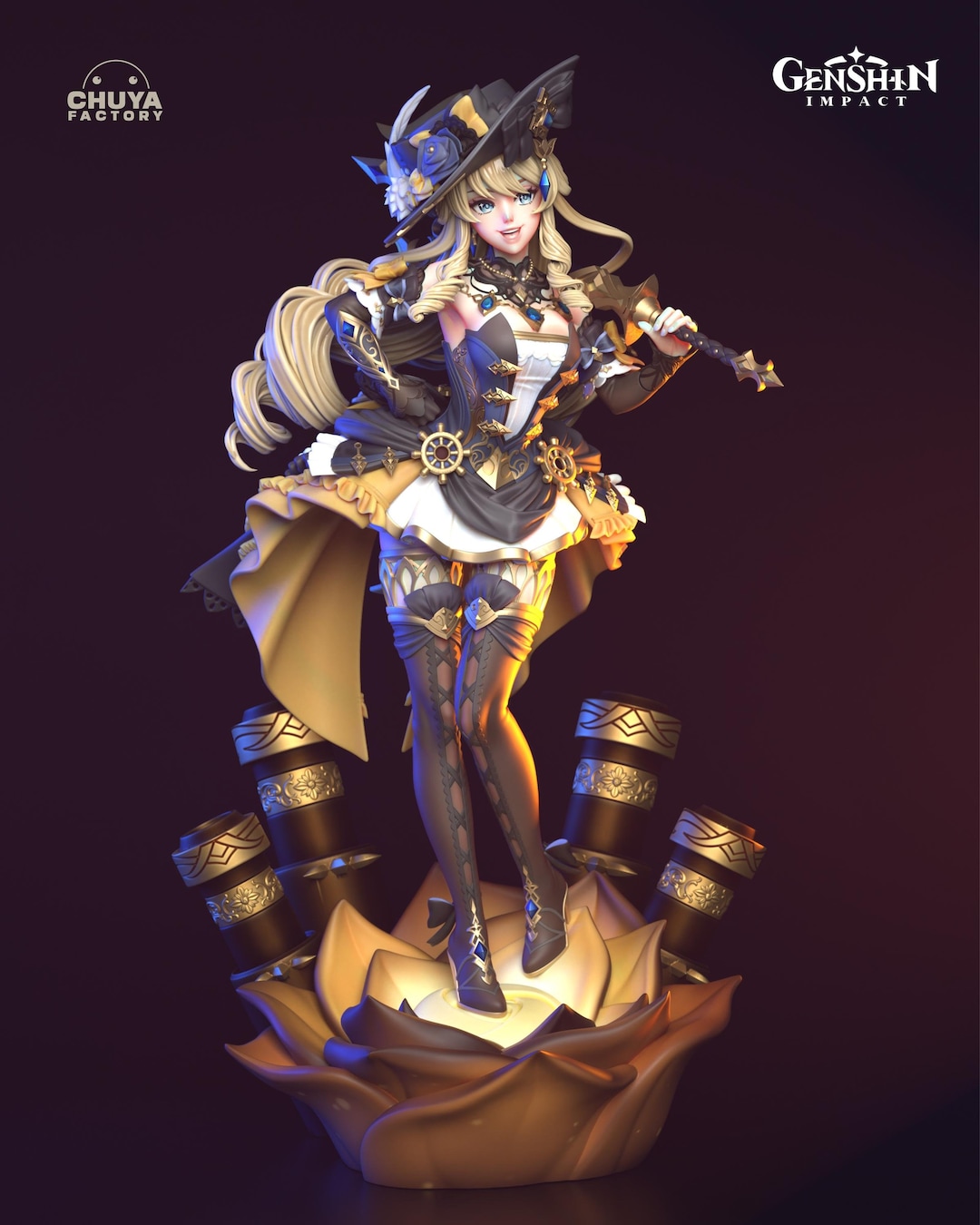 Navia Genshin Impact 3D Figure Unpainted Display Figure Garage Kit - Etsy