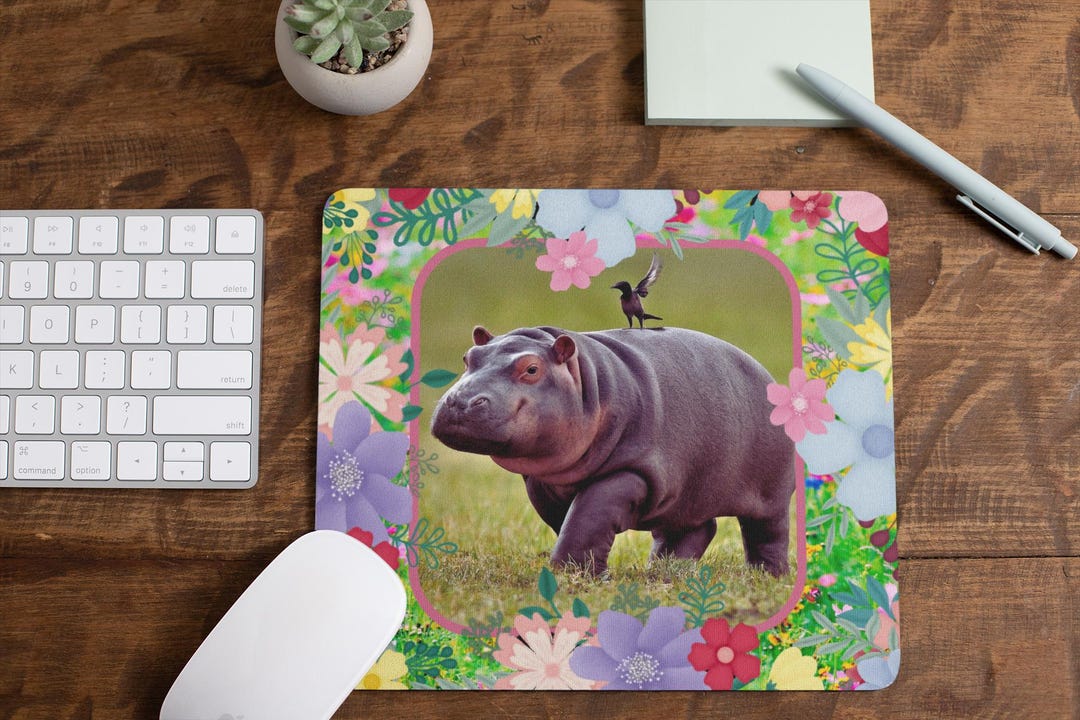 Baby Hippo, Mouse Pad (rectangle) - Etsy
