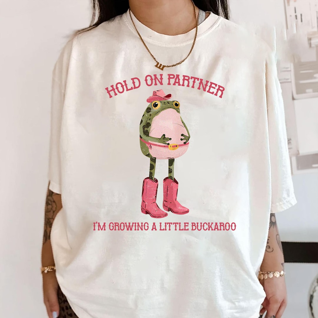 Hold on Partner I'm Growing A Little Buckaroo Shirt, Cowboy Baby ...
