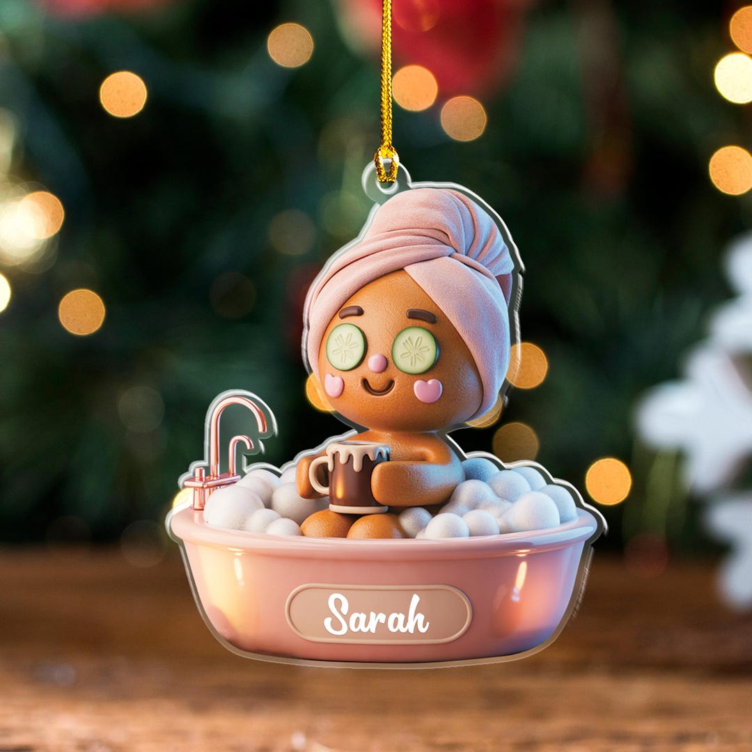 Personalized Gingerbread Spa Ornament – Relaxing Bath Christmas Gift ...