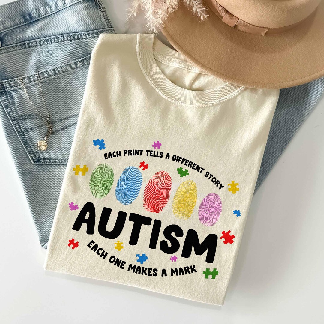 Fingerprint Autism Shirt, Each Print Tells A Different Story Gift ...