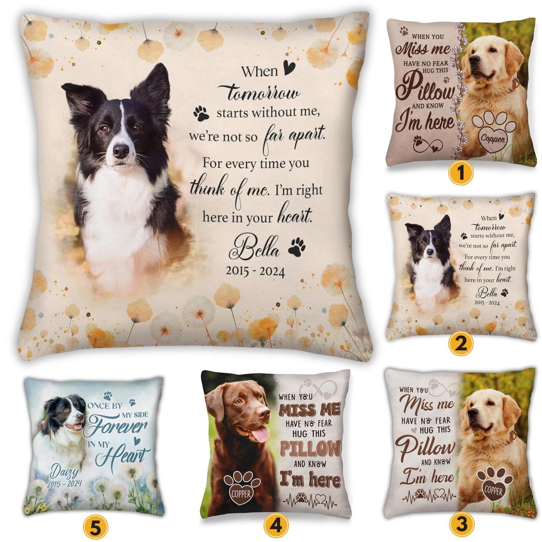 Custom Dog Pillow From Photo, Personalized Pet Memorial Pillow With ...