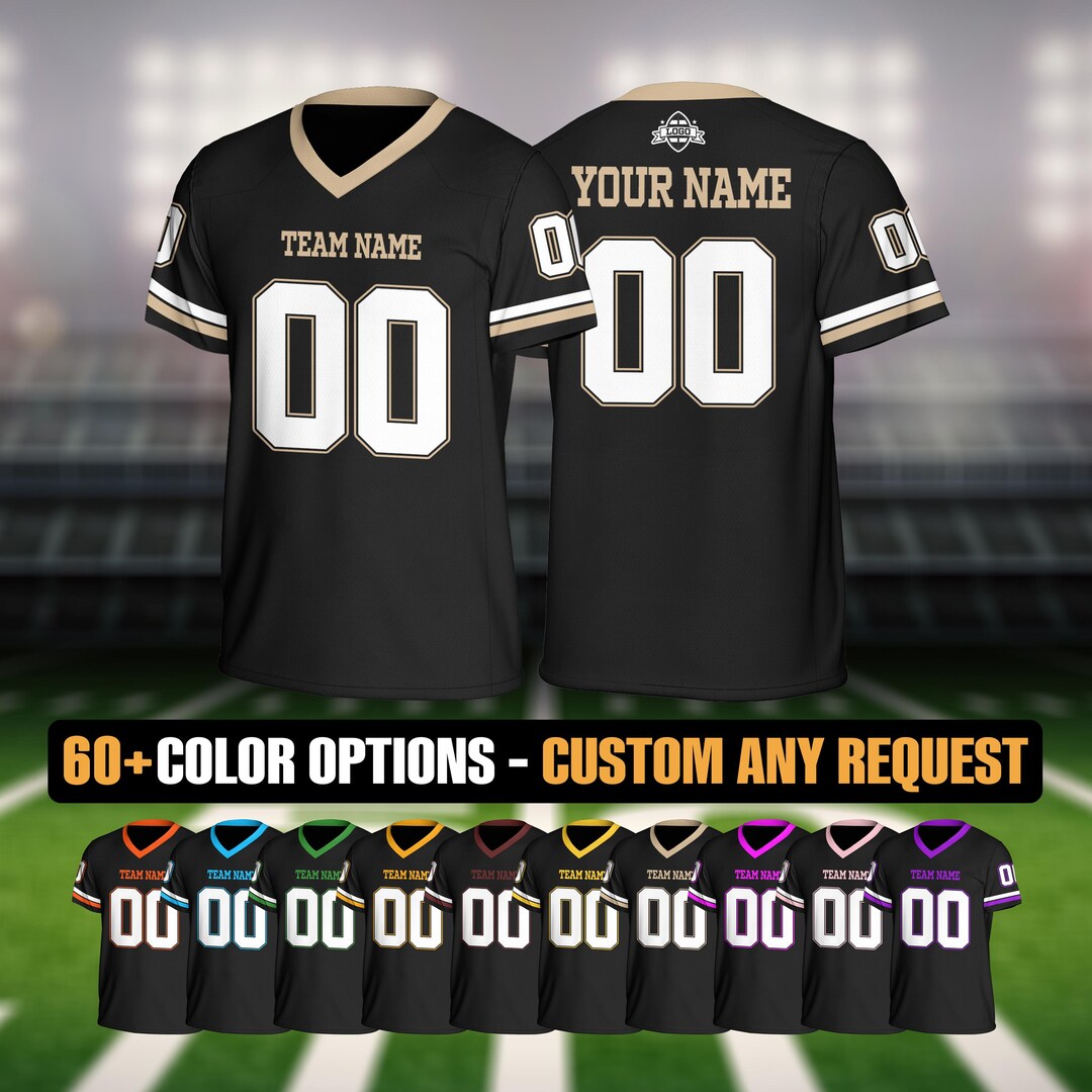 Personalized Team Name Number Football Jersey for Men Women Youth Kid ...