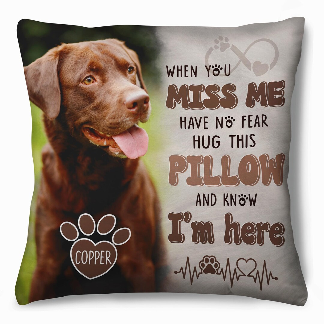 Custom Dog Pillow From Photo, Personalized Pet Memorial Pillow With ...