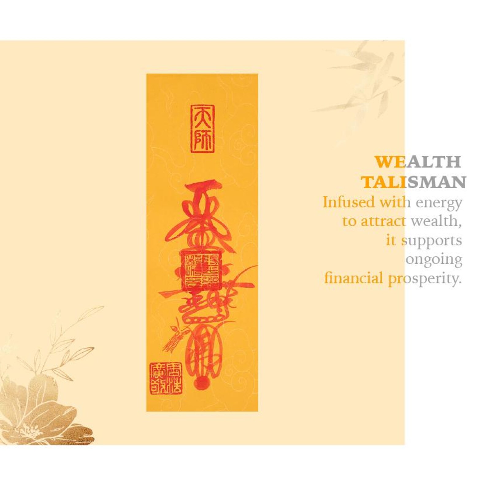 Hand-drawn Fulu, Taoist Fortune Talisman, Money Attraction, Energy ...