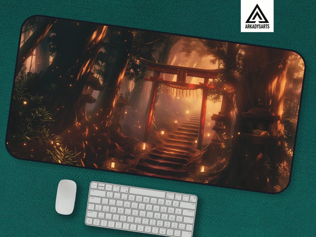 Japanese Torii Gate Mousepad - Mystical Shrine Desk Mat - Zen Aesthetic ...