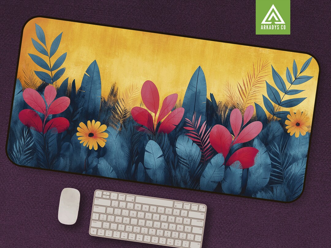 Botanical Mouse Pad - Vibrant and Colorful Desk Accessory for Office ...