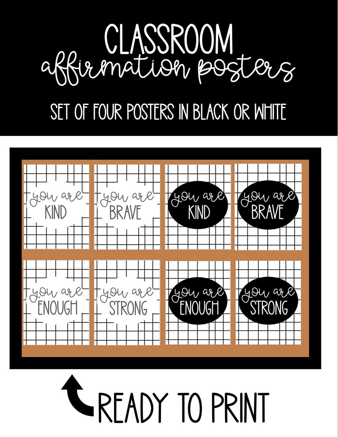 Classroom Affirmation Poster | Classroom Decor | Black and White ...
