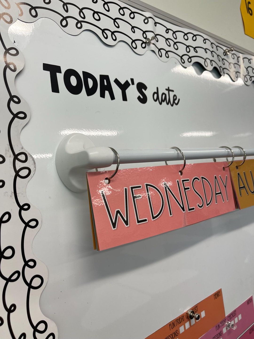 Today's Date Vinyl Decal Whiteboard Classroom Organization Classroom ...