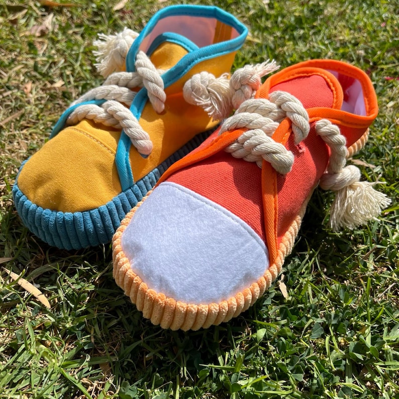 Soft Cotton Shoe Chew Toy | Squeaky Cloth Knot | Interactive | Dental ...