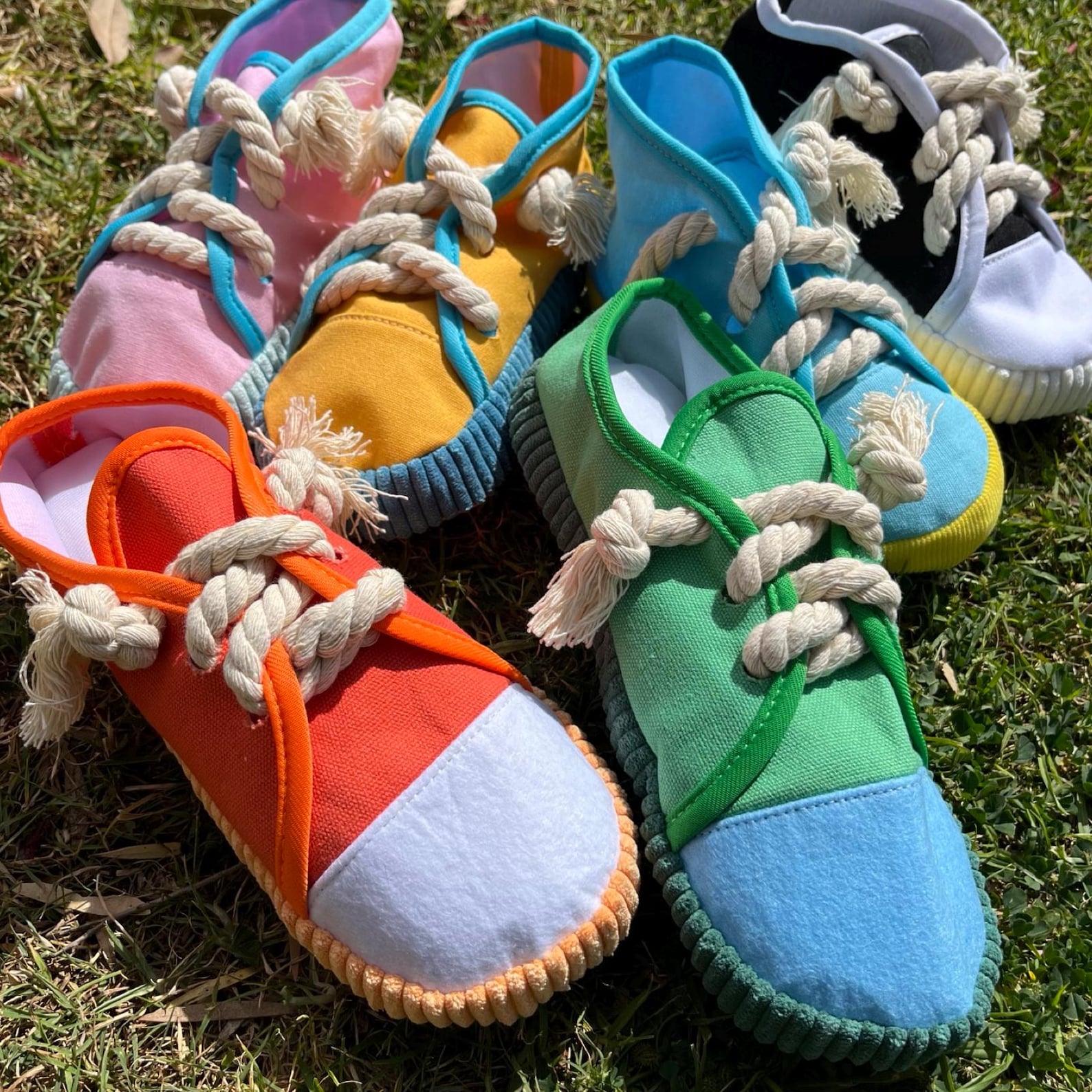 Soft Cotton Shoe Chew Toy | Squeaky Cloth Knot | Interactive | Dental ...
