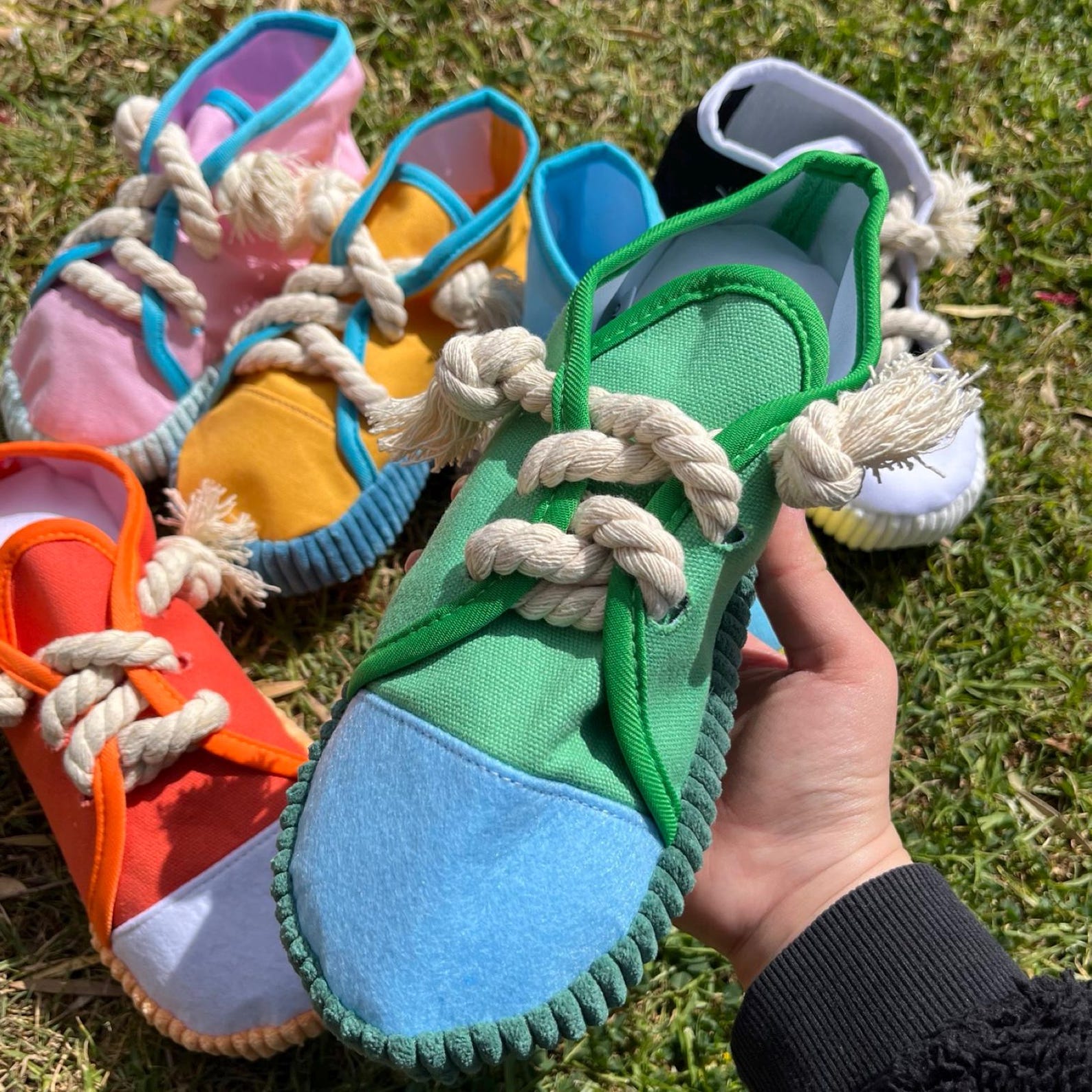 Soft Cotton Shoe Chew Toy | Squeaky Cloth Knot | Interactive | Dental ...