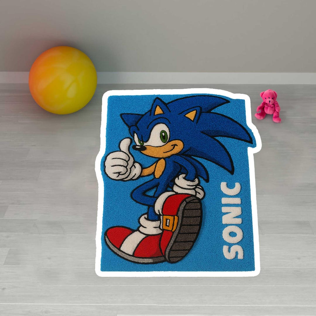 Shadow the Hedgehog Rug, Shadow on a Bike, Sonic With Gun, Soft Round ...