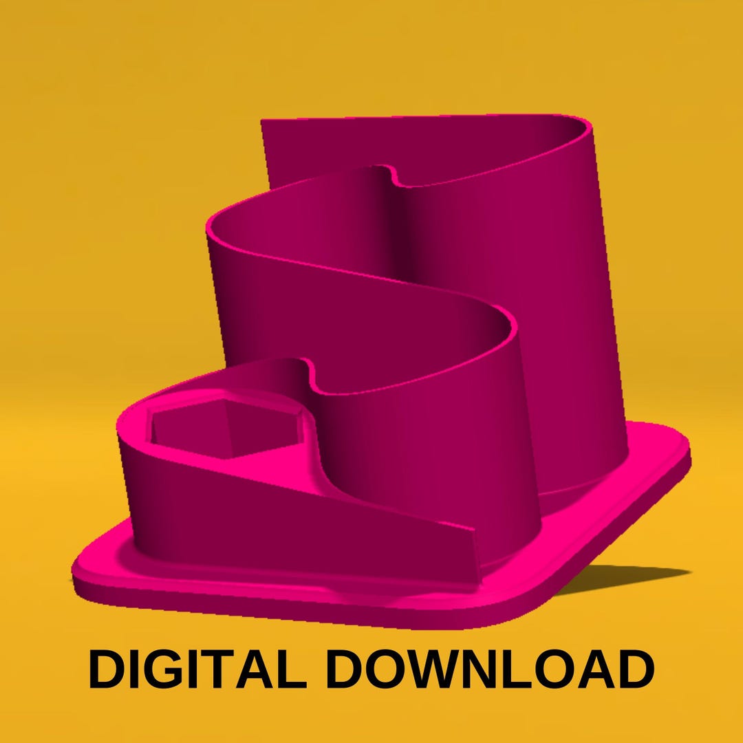 Modern Wave Pen Holder STL File – Stylish 3D Printable Desk Organizer ...