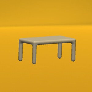 Miniature Dining Set STL File | Dollhouse Table and Chairs With Potted ...