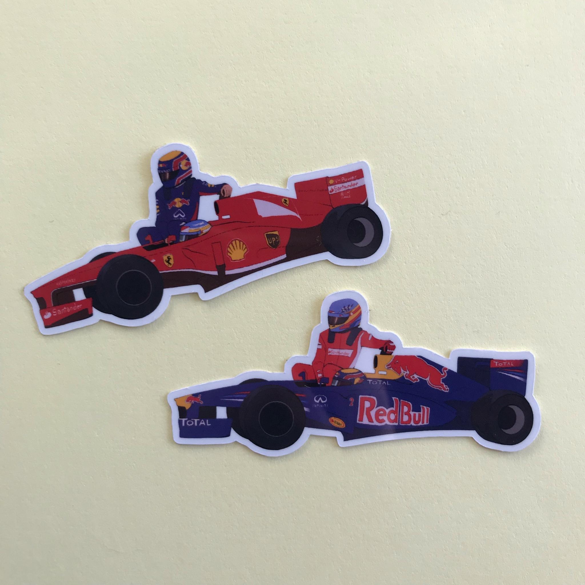 F1 Taxi Sticker - Fernando Alonso and Mark Webber - Etsy