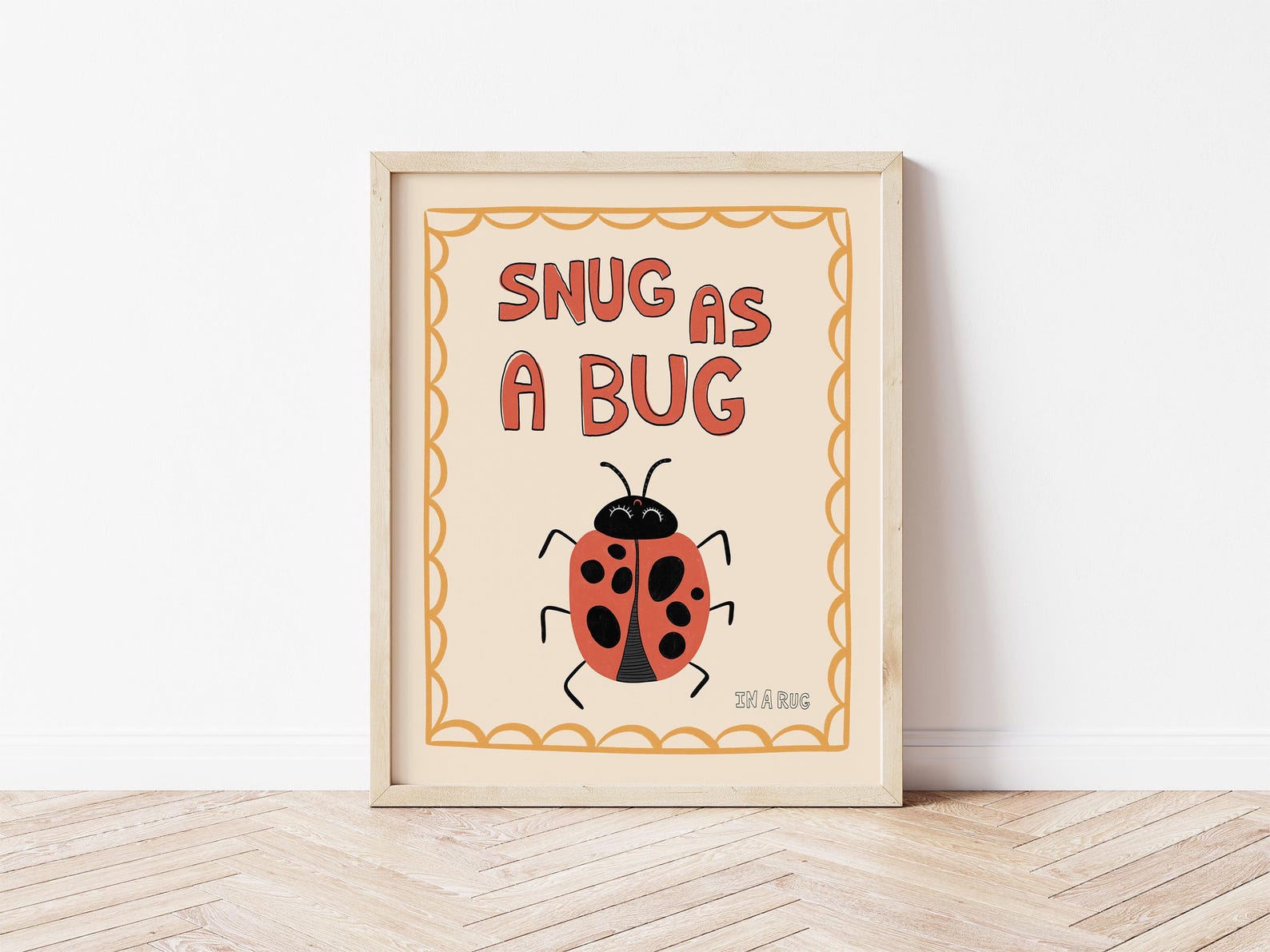 Snug as a Bug in A Rug Print, Ladybird Drawing Nursery Wall Apartment ...