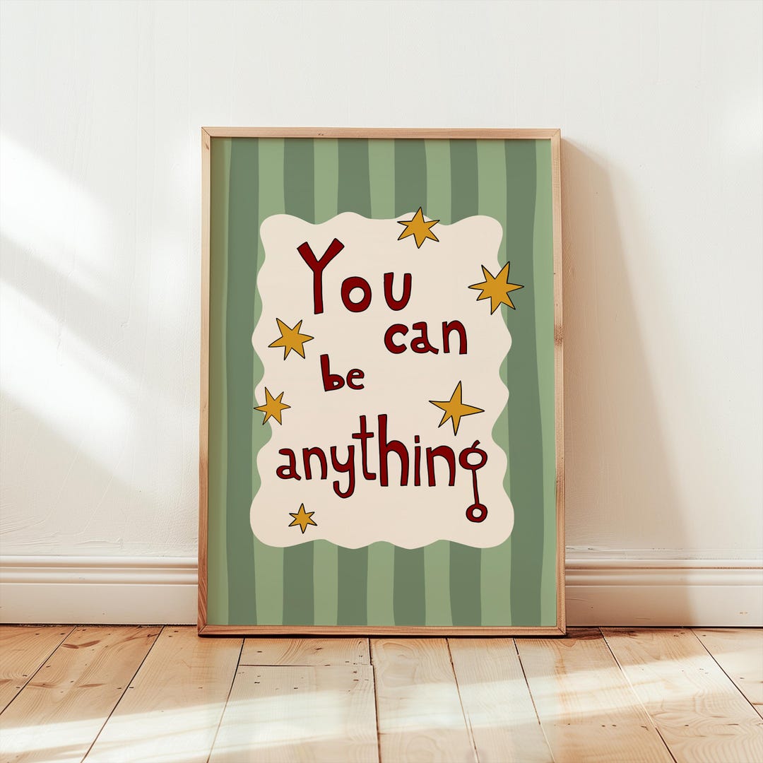 Kids Wall Art – Inspirational Quote Poster, Playroom Decor, Cute ...