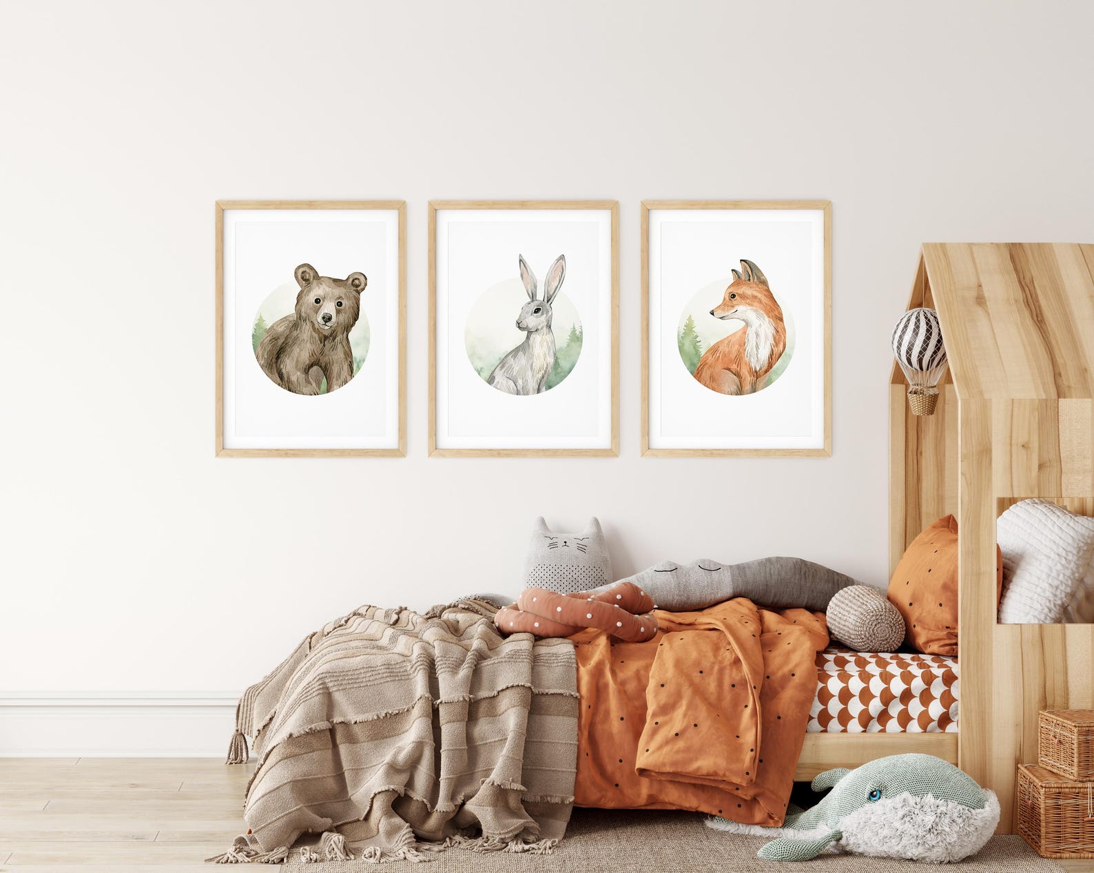 Neutral Nursery Decor Woodland Poster, Animal Print, Nature Kids Room ...