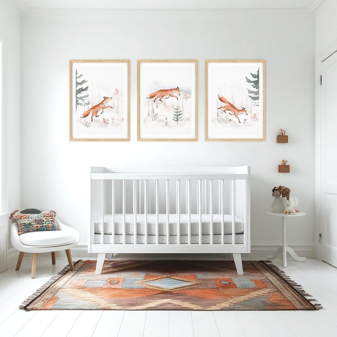 Nursery Decor Woodland Poster, Animal Wall Art, Tree Nursery Decor ...