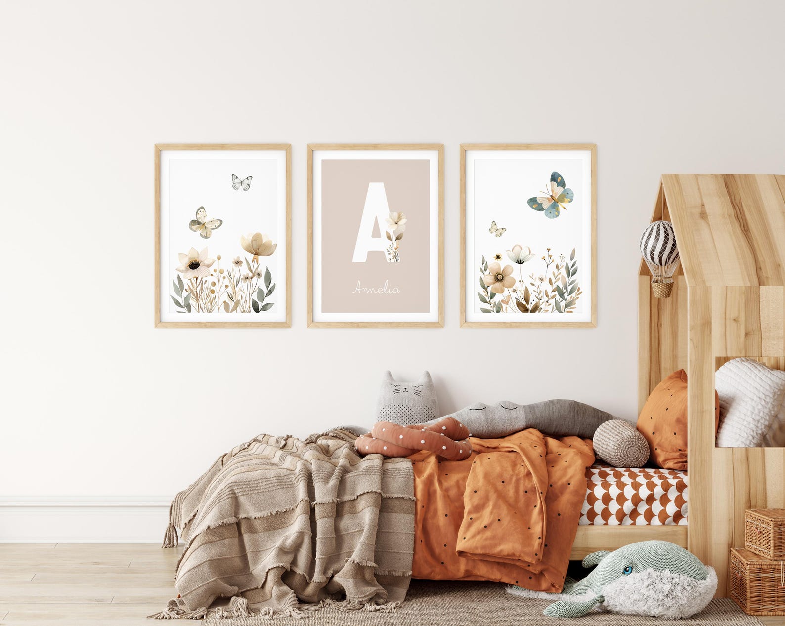 Personalized Nursery Wall Art, Custom Name Posters, Wall Art Set ...