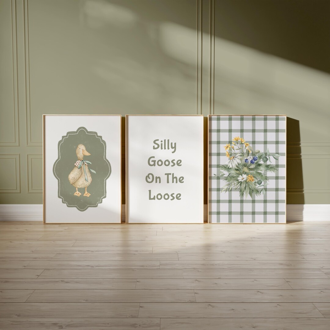 Silly Goose Nursery Wall Art, Whimsical Goose Poster for Kids Room ...