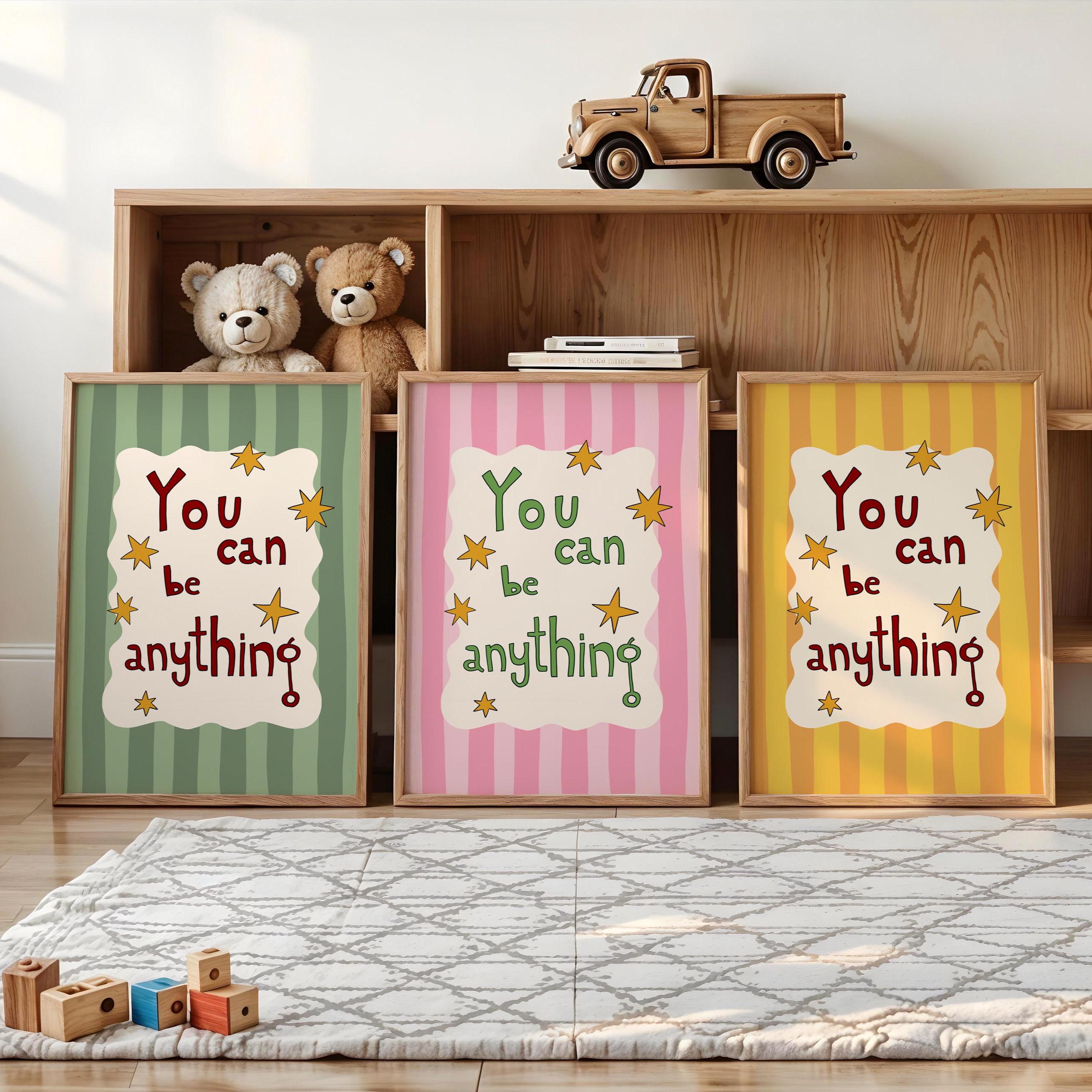 Kids Wall Art – Inspirational Quote Poster, Playroom Decor, Cute ...