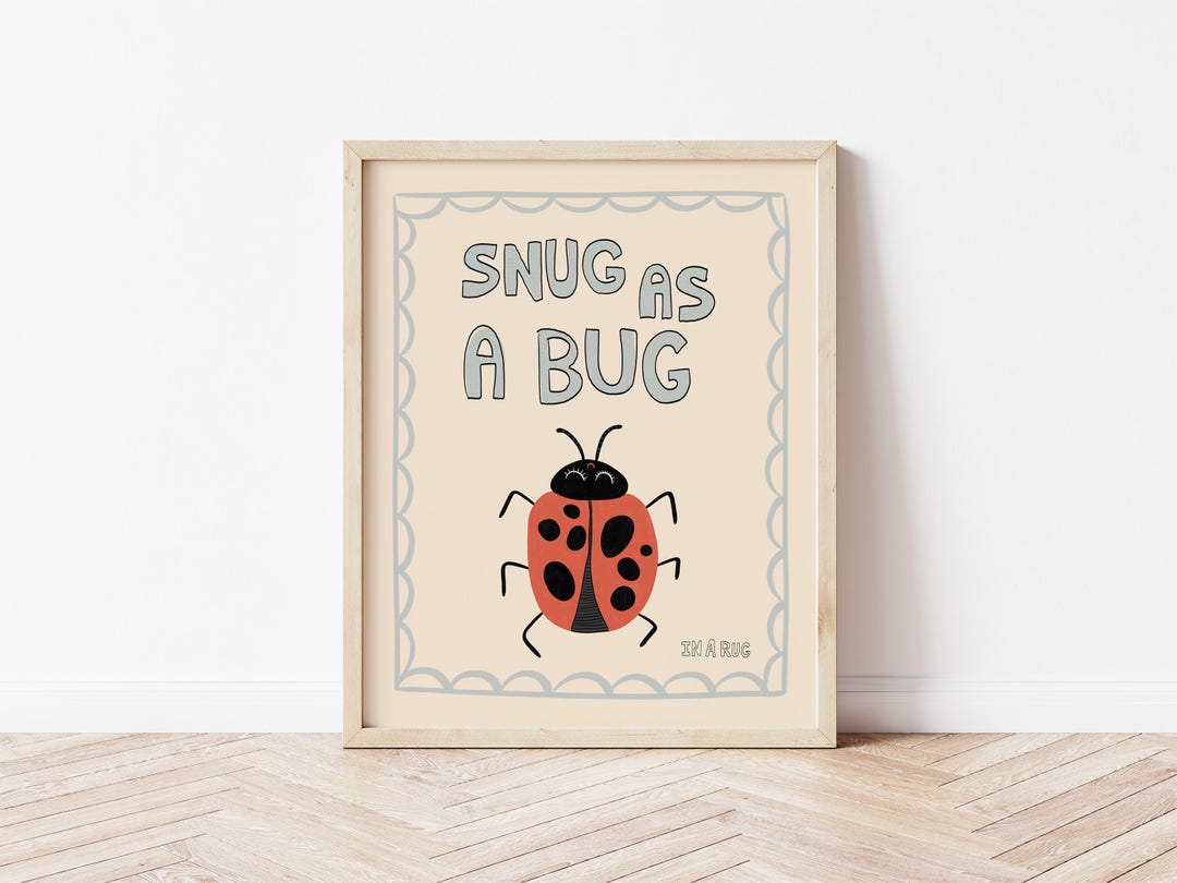 Snug as a Bug in A Rug Print, Ladybird Drawing Nursery Wall Apartment ...