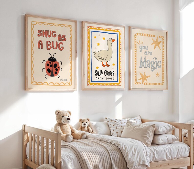Silly Goose Print, Snug as A Bug Nursery Decor, Quirky Wall, Trendy ...
