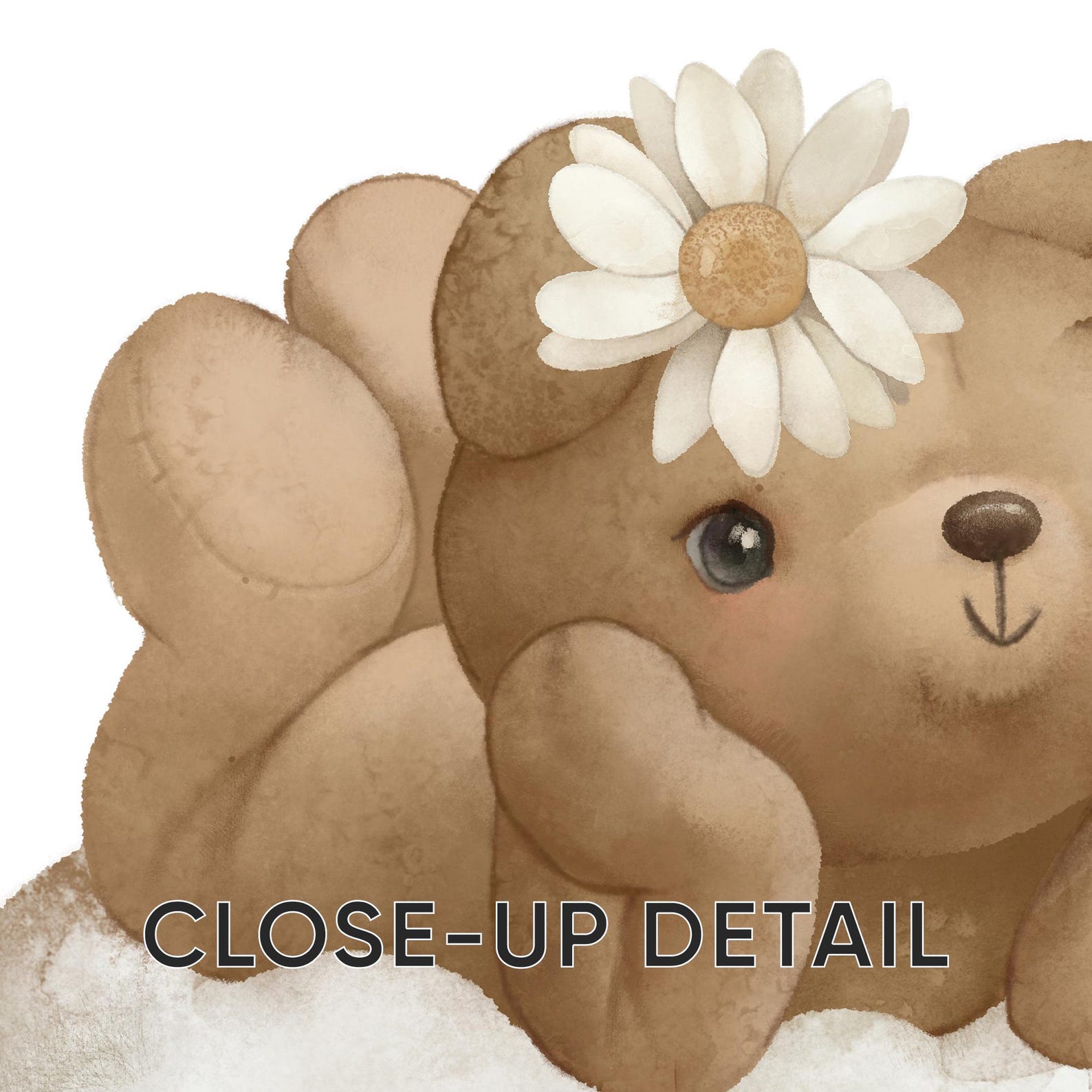 Teddy Bear Nursery Poster Set, Beige Clouds, Hearts Wall Art 124 - Etsy
