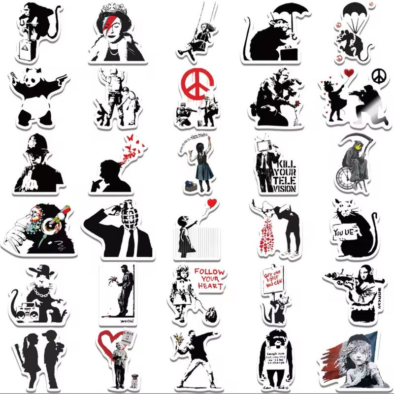Banksy Wall Sticker - Etsy Australia
