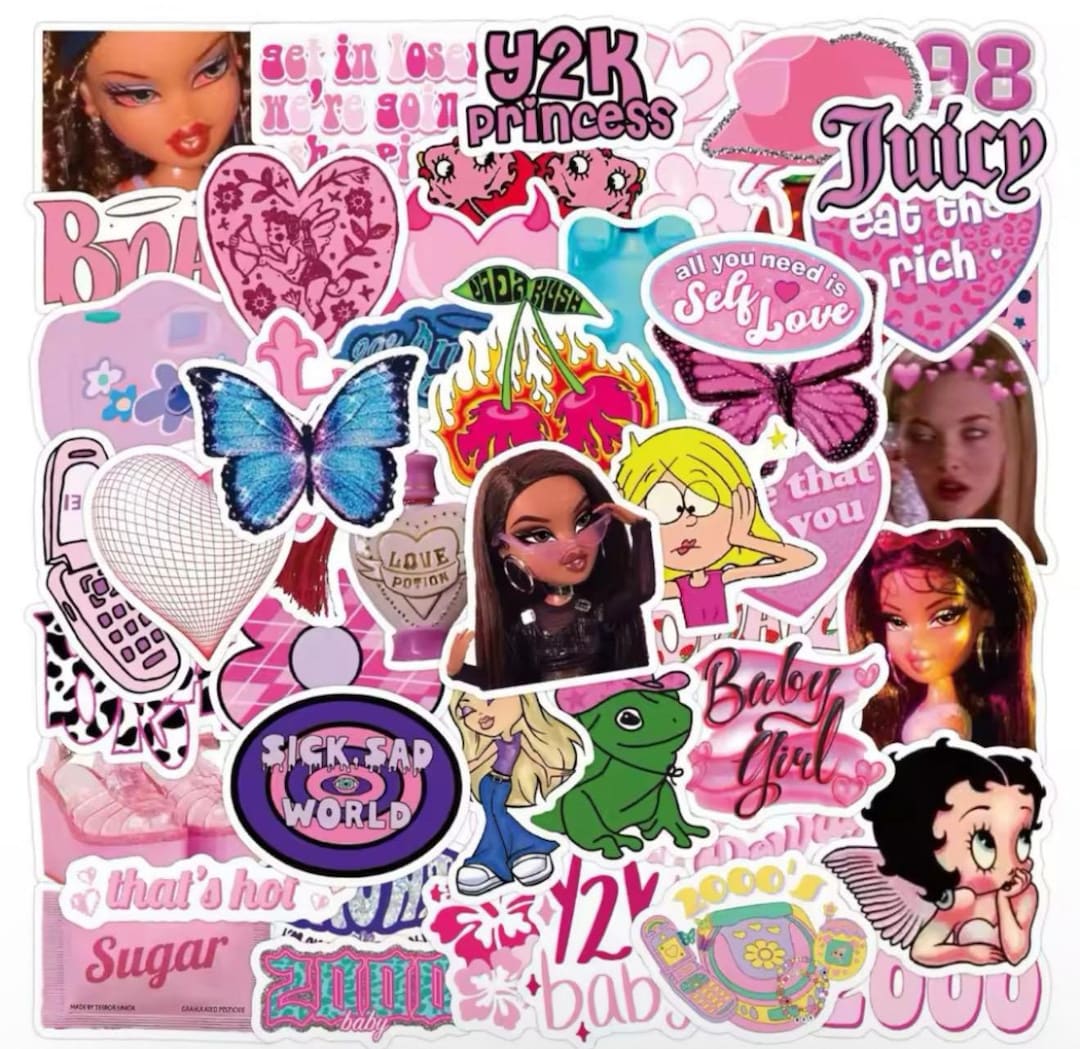 55pcs Y2K Nostalgia Vinyl Sticker Pack Cute Stickers,pinterest ...