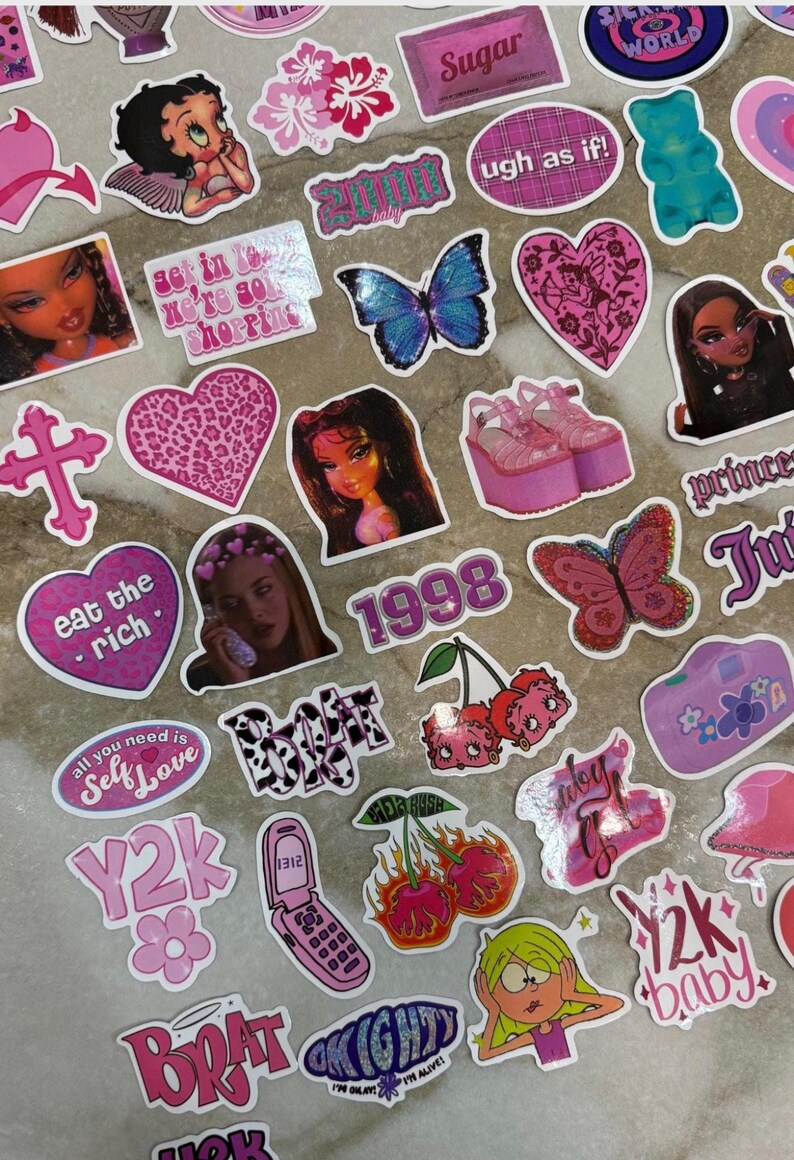 55pcs Y2K Nostalgia Vinyl Sticker Pack Cute Stickers,pinterest ...