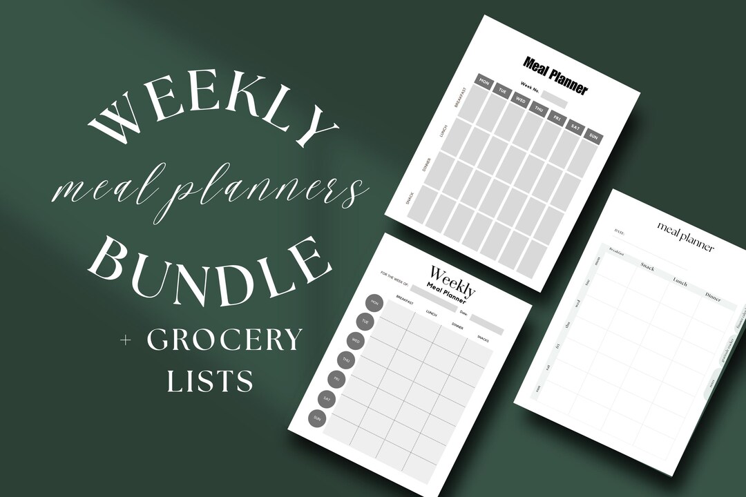 7 Day Menu Plan - Printable Weekly Meal Planner and Grocery List for ...
