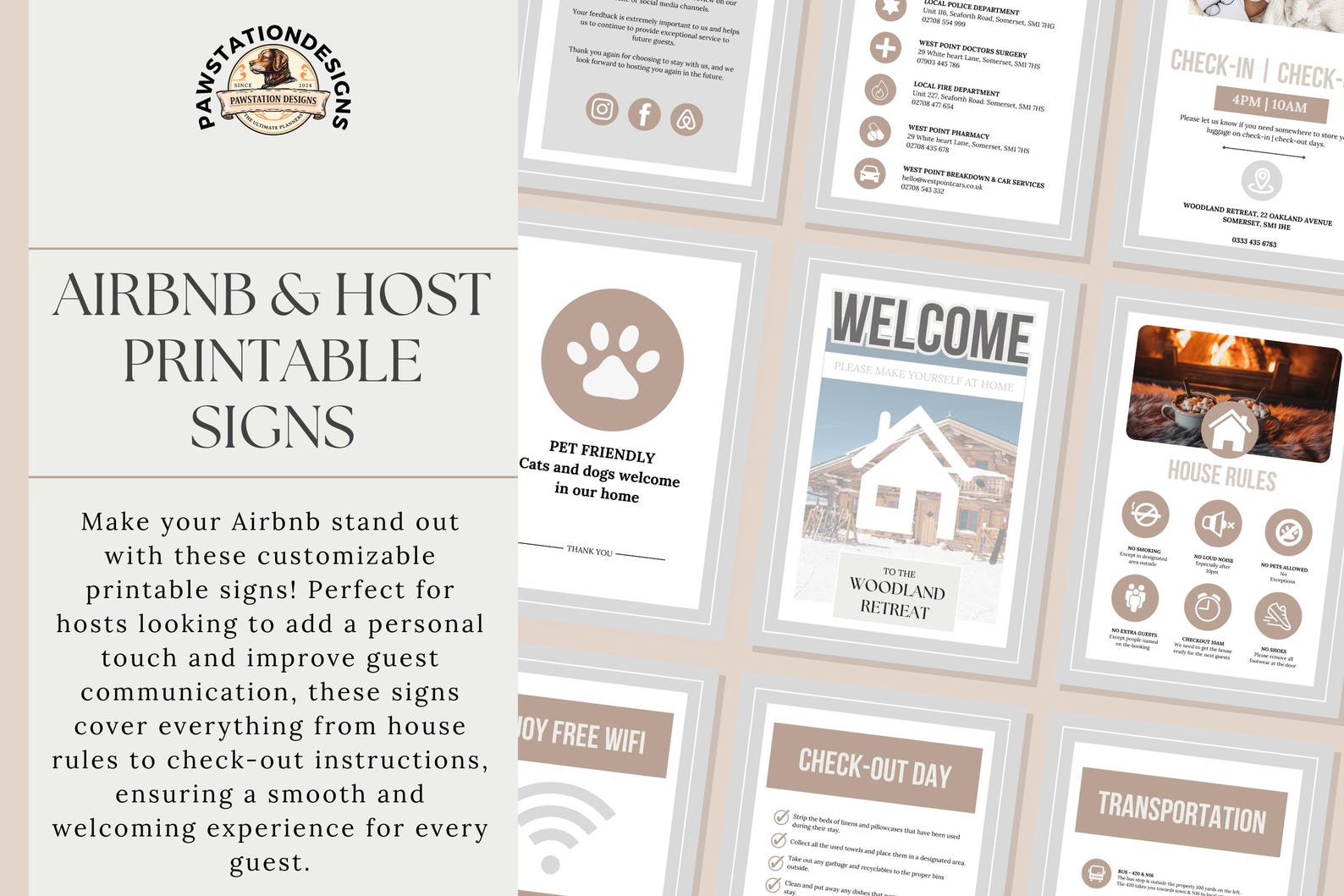Airbnb Host Template Bundle: Welcome Signs, Checklists (digital ...