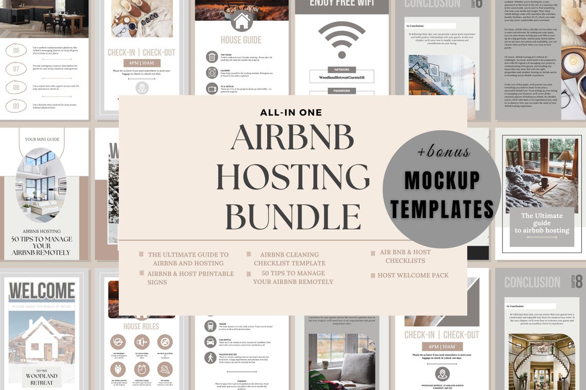 Airbnb Host Template Bundle: Welcome Signs, Checklists (digital ...