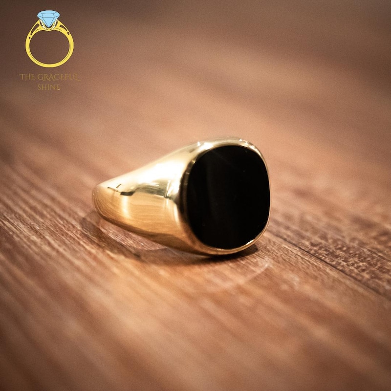 Onyx Signet Ring - Etsy