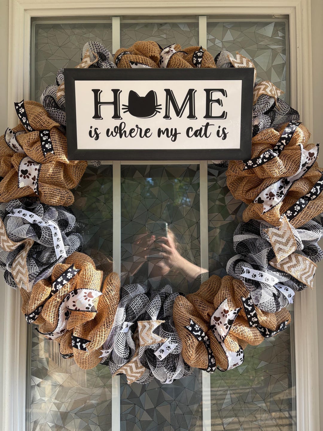 Cat Wreath Cats Love Wreath Front Door Cat Paw Wreath Cat Wreath ...