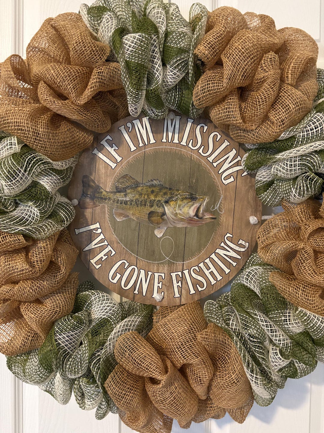 Fishing Wreath Decor Rustic Fish Door Wreath Nautical Home Decor Beach ...