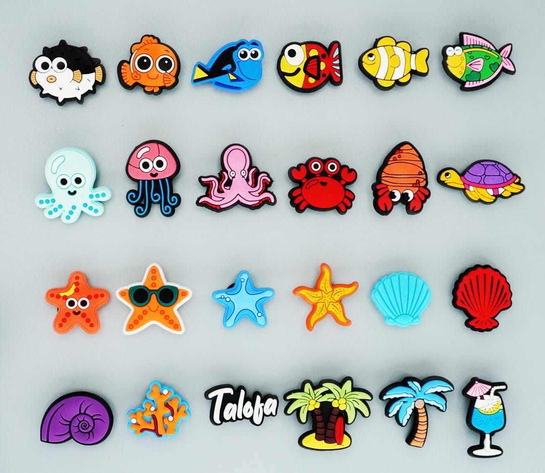 Ocean Themed Jibbitz Charms for Crocs | Nemo Dory Jelly Fish Octopus ...