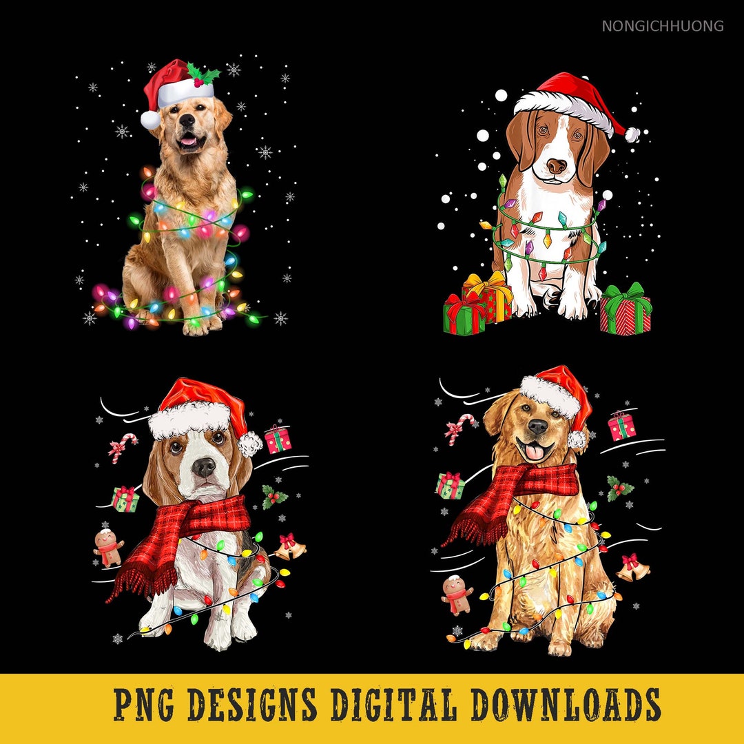 4 PNG Dogs Christmas, Dog Owner Christmas Gift, Dog Christmas Design ...