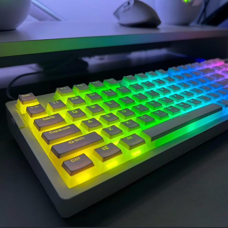 Pudding X KEYZ Keycaps Blue 129 Keys Double Shot Backlit OEM Profile ...